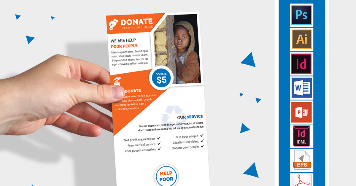 Rack Card | Charity Donation DL Flyer Vol-01 - Corporate Identity Template