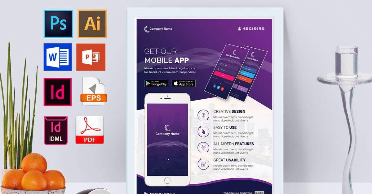 Poster | Mobile App Promotional Vol-01 - Corporate Identity Template
