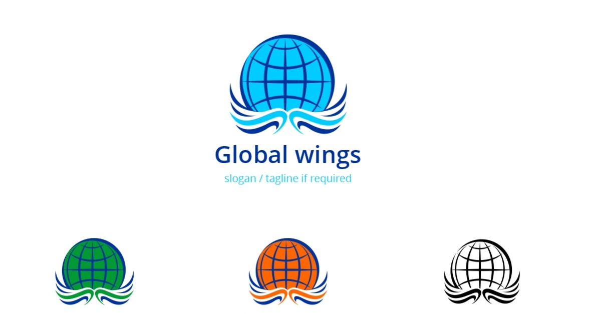 Global Wings Logo Template #143222 - TemplateMonster