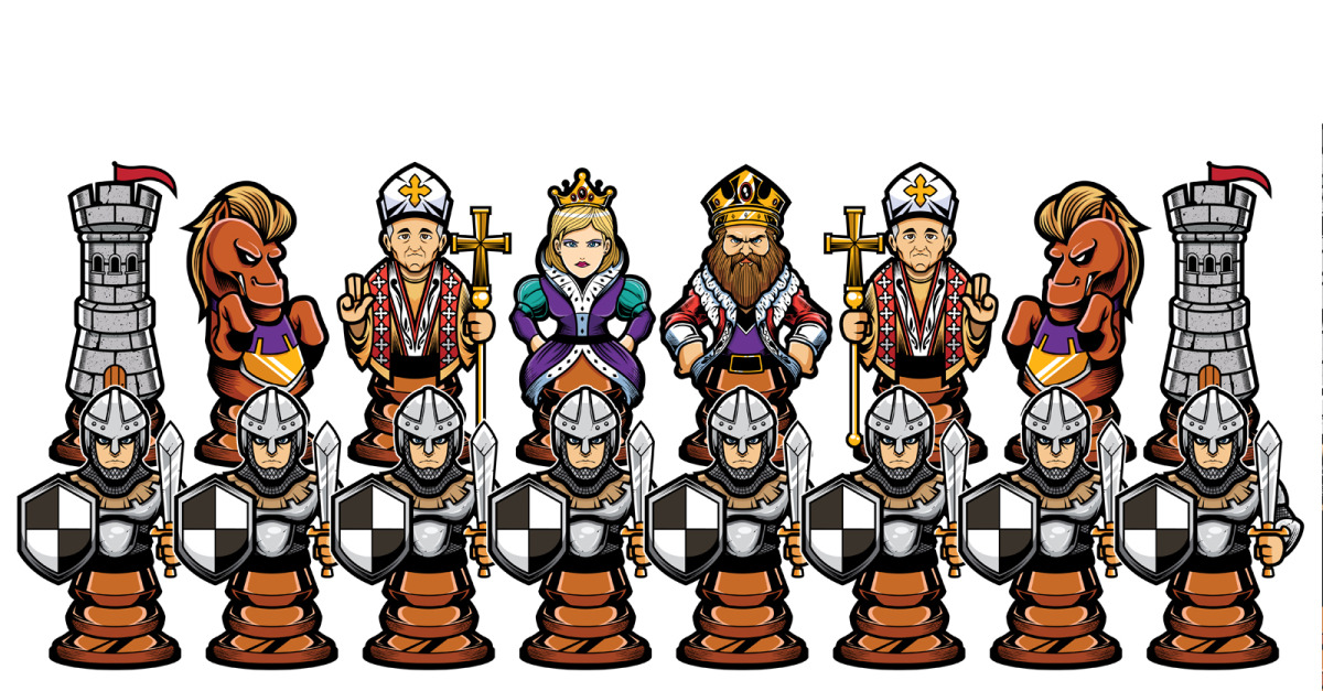 Chess Cartoon Figures - Illustration - TemplateMonster