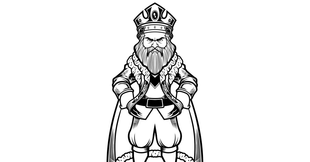 King Standing Line Art - Illustration - TemplateMonster