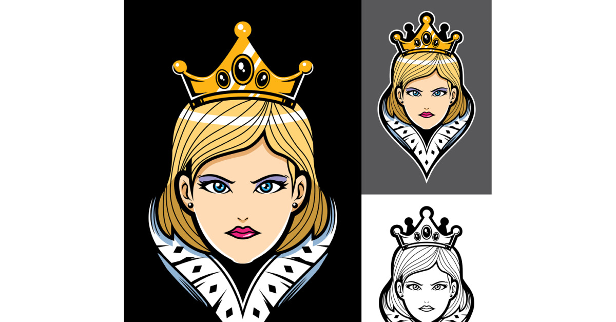 Queen Face Mascot - Illustration #143821 - TemplateMonster