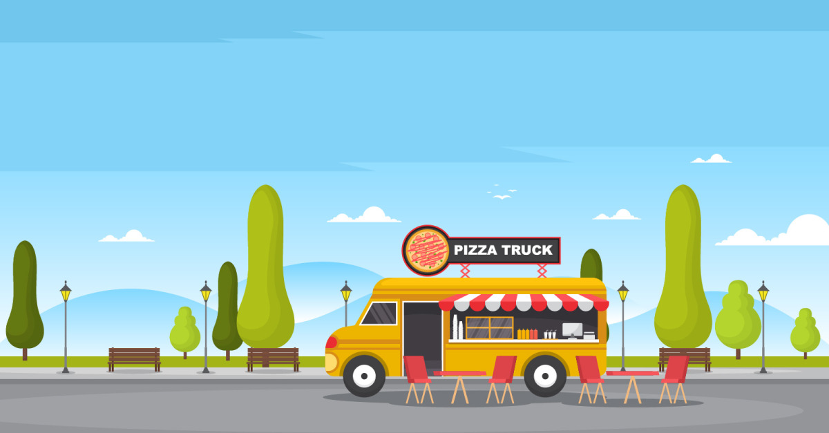 Pizza Truck Food - Illustration #144318 - TemplateMonster
