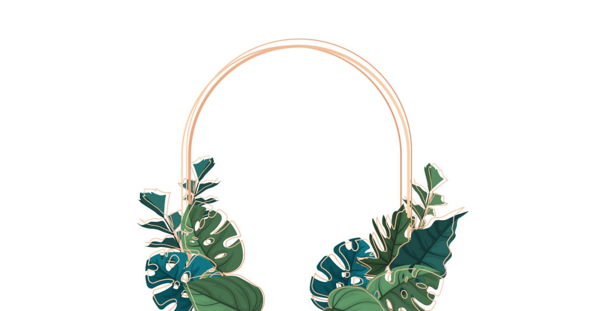 Circle Tropical Frame - Illustration - TemplateMonster
