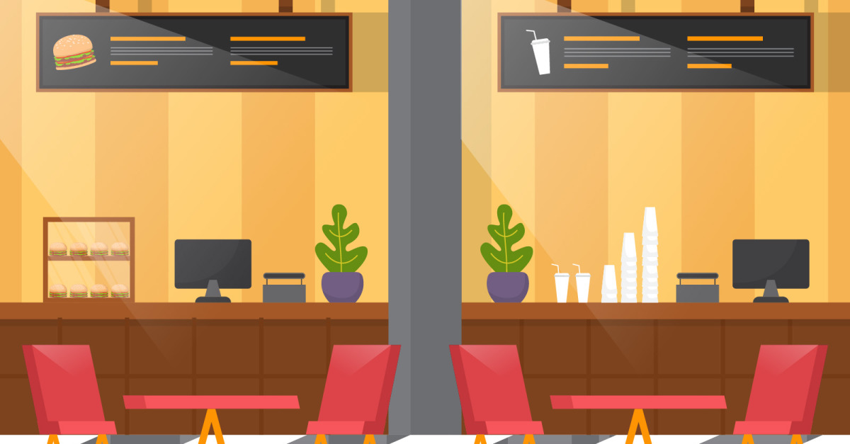 Interior Empty Restaurant - Illustration - TemplateMonster