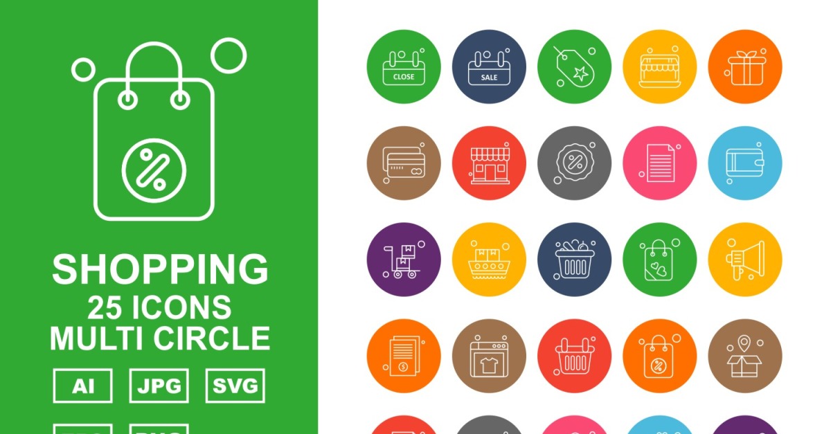 25 Premium Smoking Multi Circle Pack Icon Set