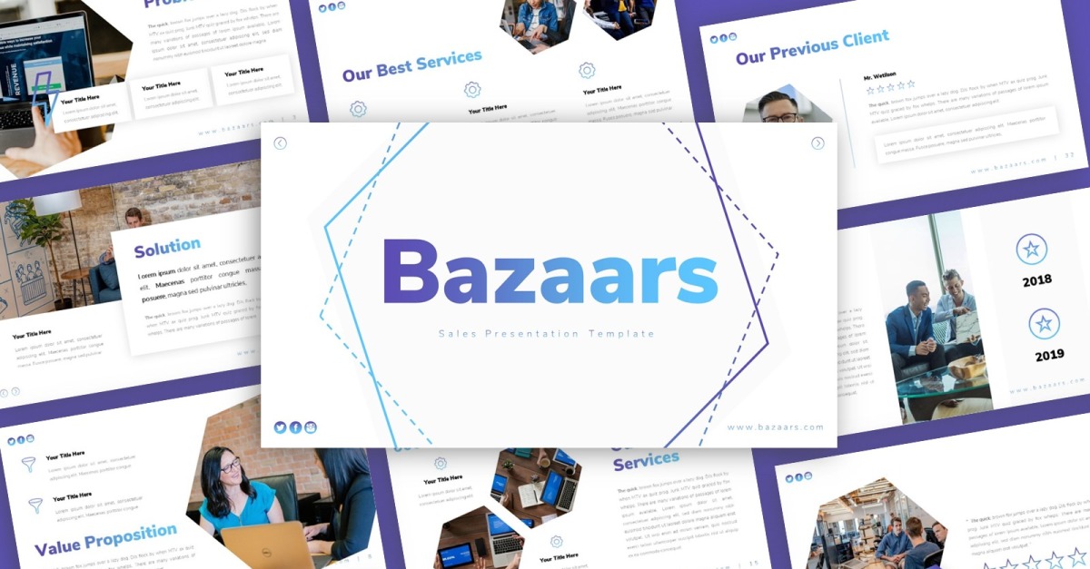 Bazaars Sales Presentation PowerPoint template