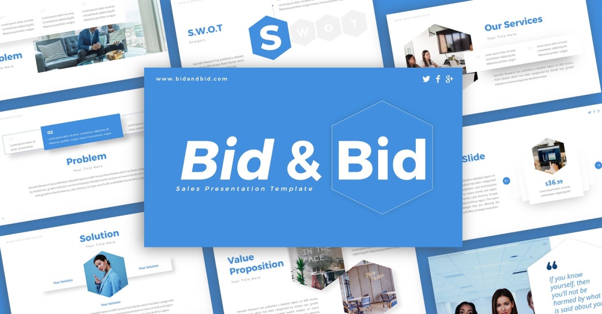 Bid and Bid Sales Presentation PowerPoint template