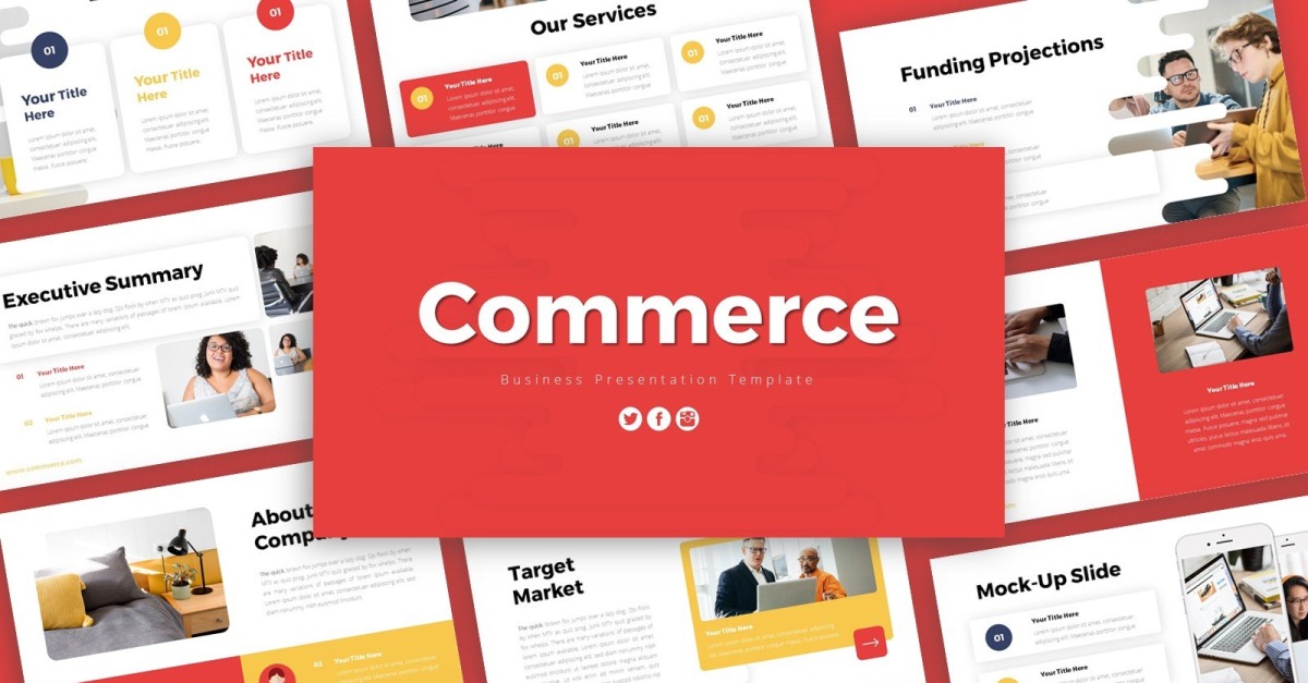 Commerce Business Presentation PowerPoint template