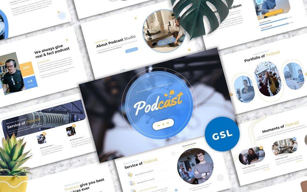 Podcast - Business Google Slides #145049 - TemplateMonster