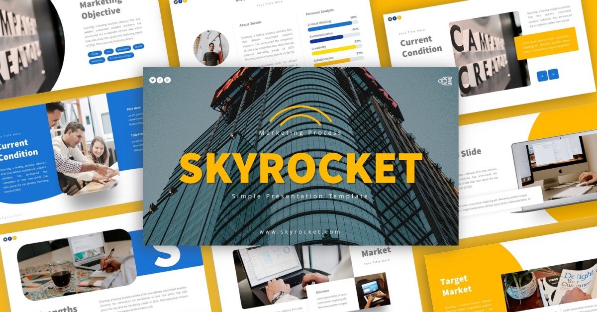 Skyrocket Marketing Presentation PowerPoint template