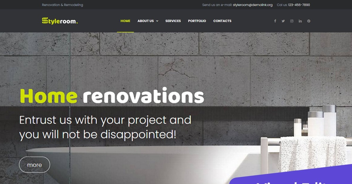 StyleRoom - Modèle Moto CMS 3 de rénovation de maison