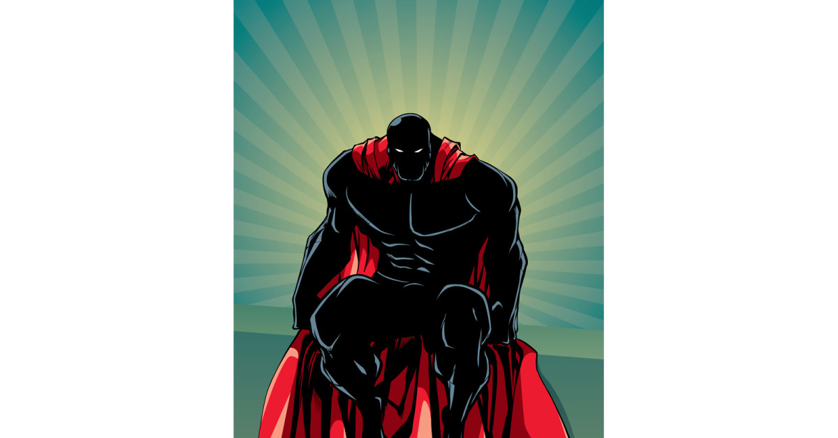 Super-héros assis Ray Light Silhouette - Illustration