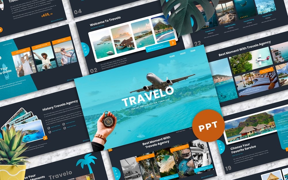 Travelo - Modèle PowerPoint de voyage - TemplateMonster