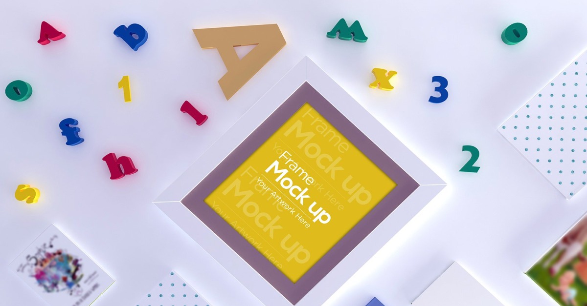 Kids Toys Frame Composition product mockup - TemplateMonster