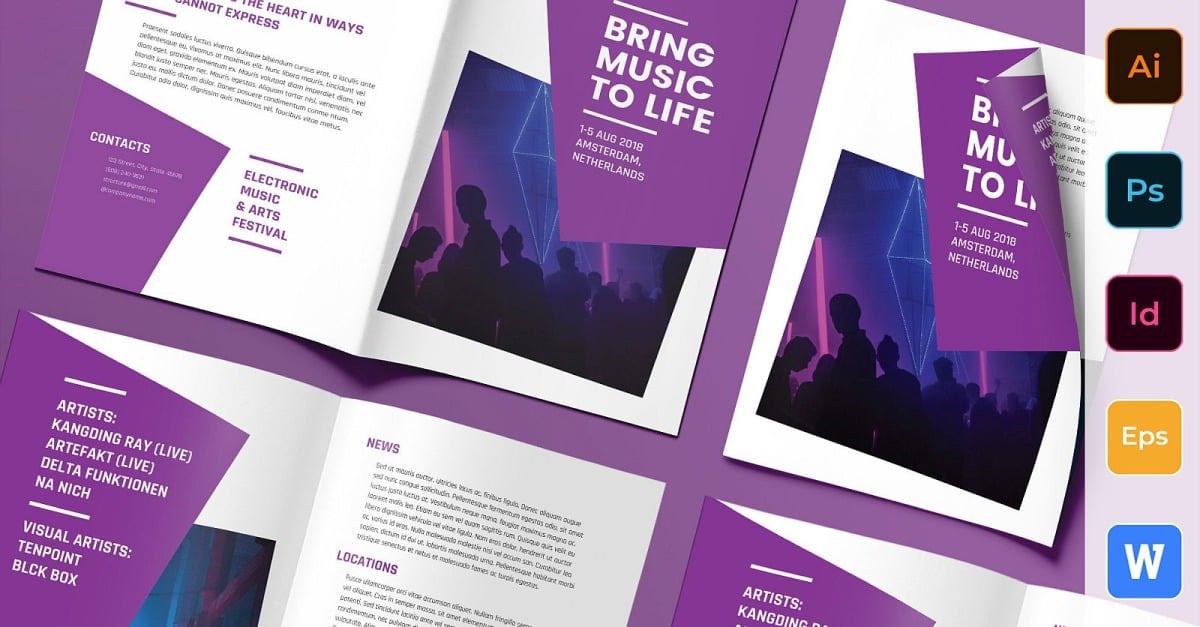 Music Festival Brochure Bifold - Corporate Identity Template