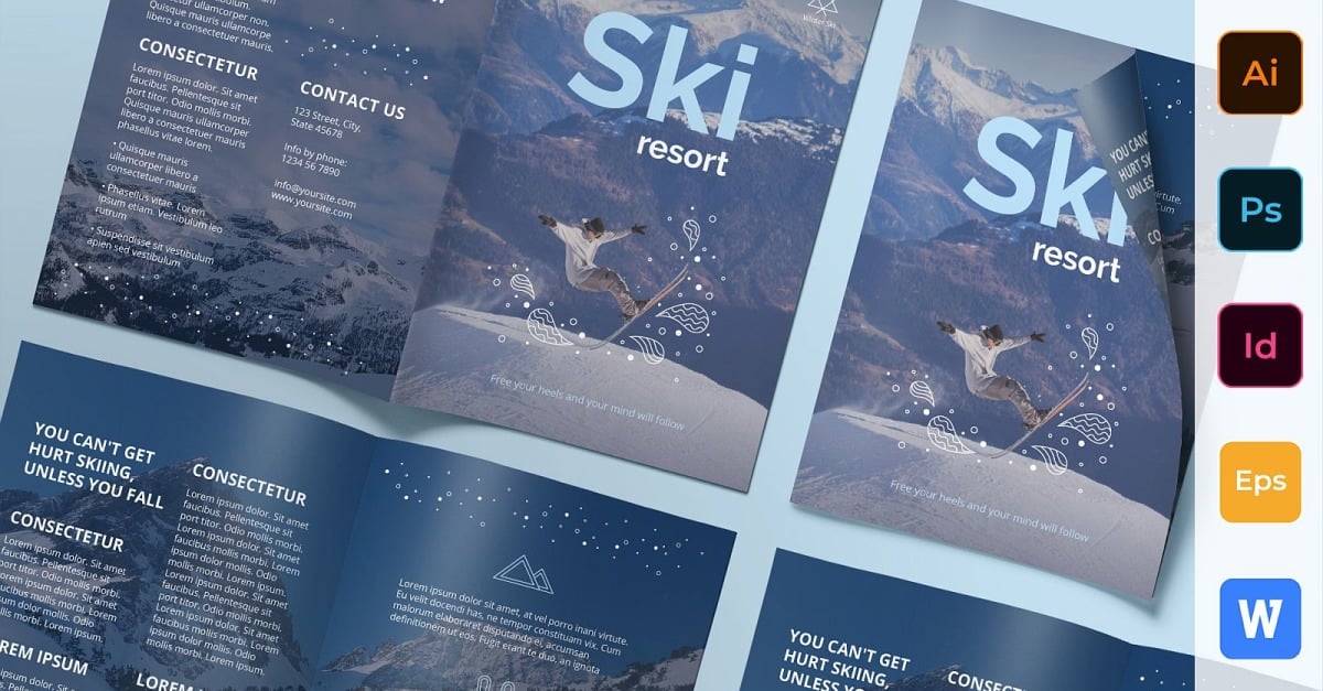 Ski Resort Brochure Bifold - Corporate Identity Template