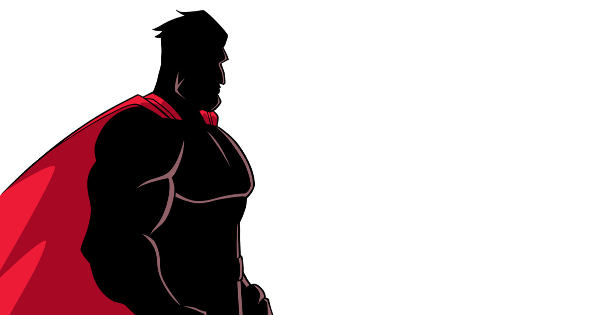 Superhero Side Profile Silhouette - Illustration