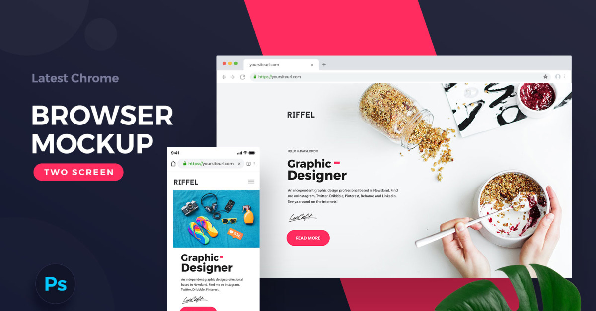 Browser Screen product mockup #147014 - TemplateMonster