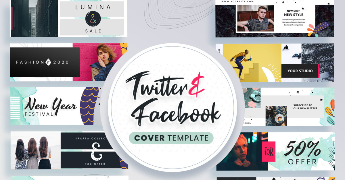 Facebook & Twitter Cover Social Media Template