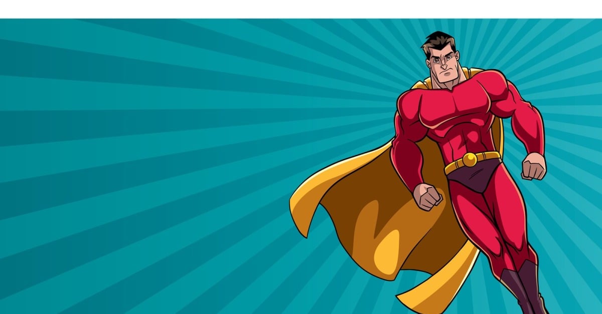 Superhero Flying Ray Light Background 2 - Illustration