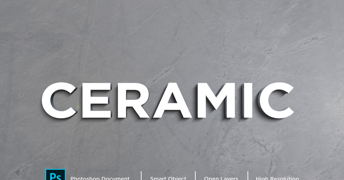Ceramic Text Effect Design Photoshop Layer Style Effect - Illustration