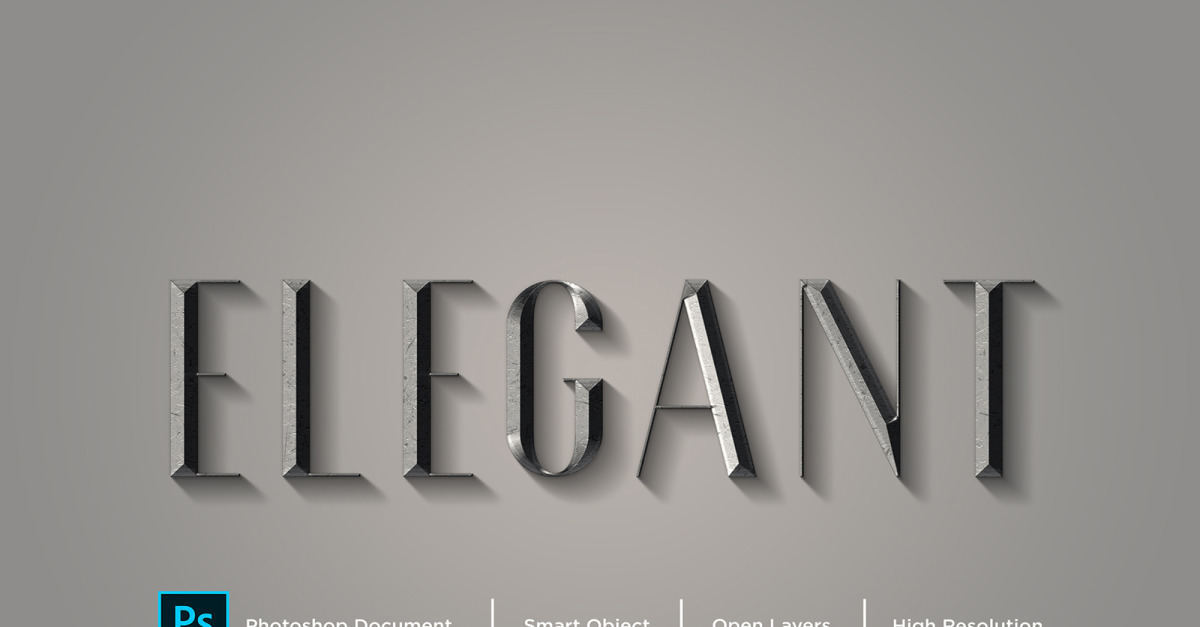Elegant Text Effect Design Photoshop Layer Style Effect - Illustration