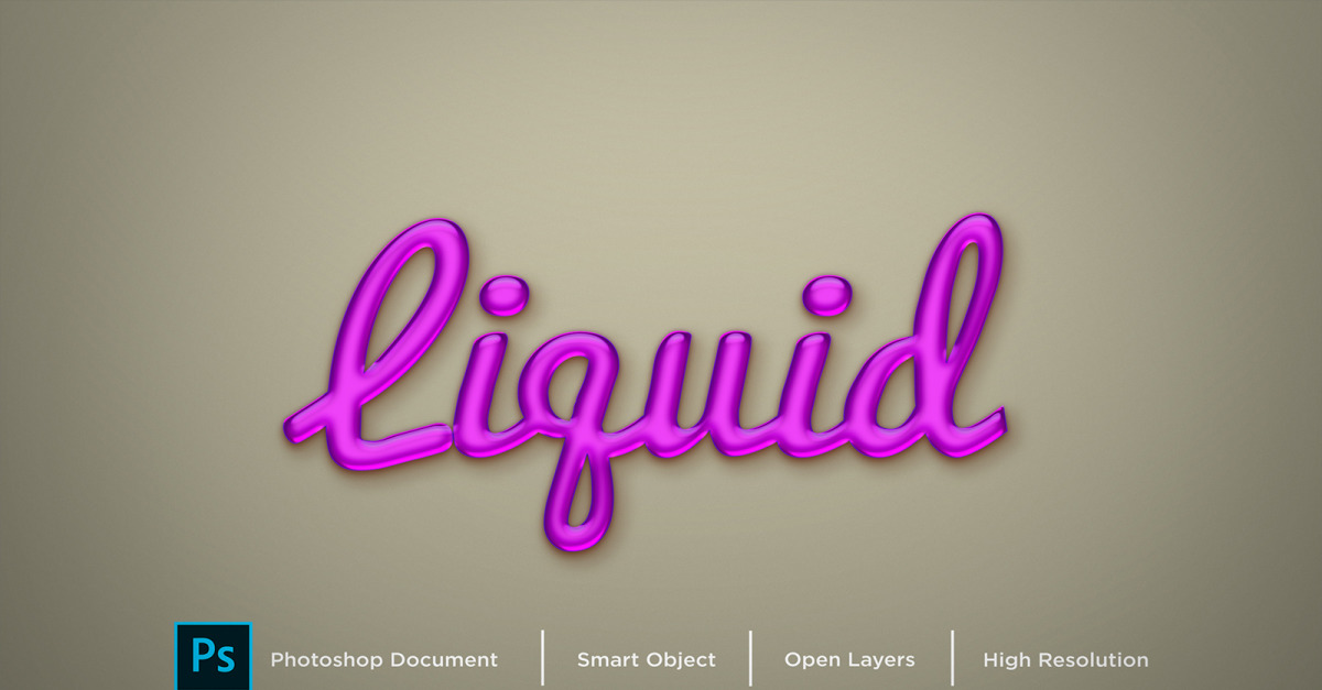 Liquid Text Effect Design Photoshop Layer Style Effect - Illustration