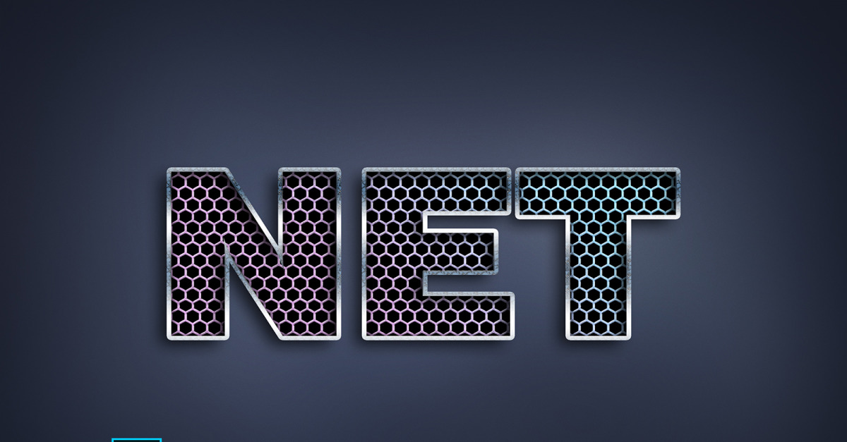Net Text Effect Design Photoshop Layer Style Effect - Illustration