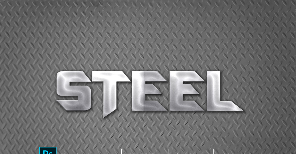 Steel Text Effect Design Photoshop Layer Style Effect - Illustration