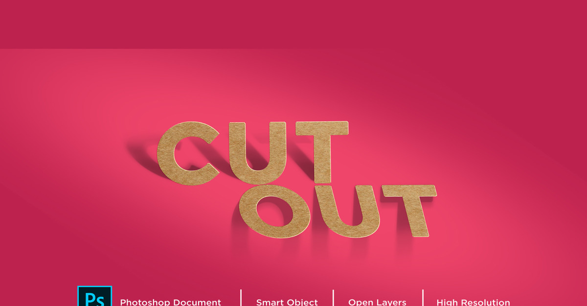 Cut Out Text Effect Design Photoshop Layer Style Effect - Illustration