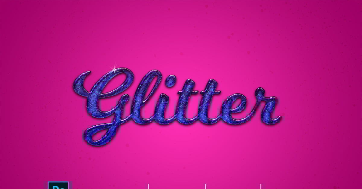 Glitter Text Effect Design Photoshop Layer Style Effect - Illustration