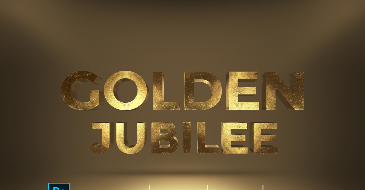 Golden Jubilee Text Effect Design Photoshop Layer Style Effect ...