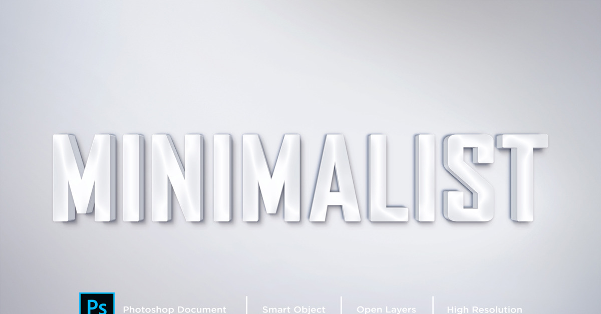 Minimalist Text Effect Design Photoshop Layer Style Effect - Illustration