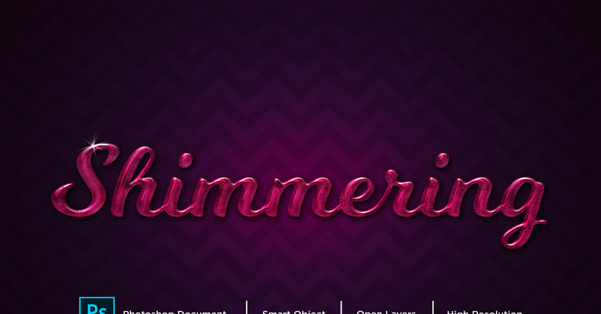 Shimmering Text Effect Design Photoshop Layer Style Effect - Illustration