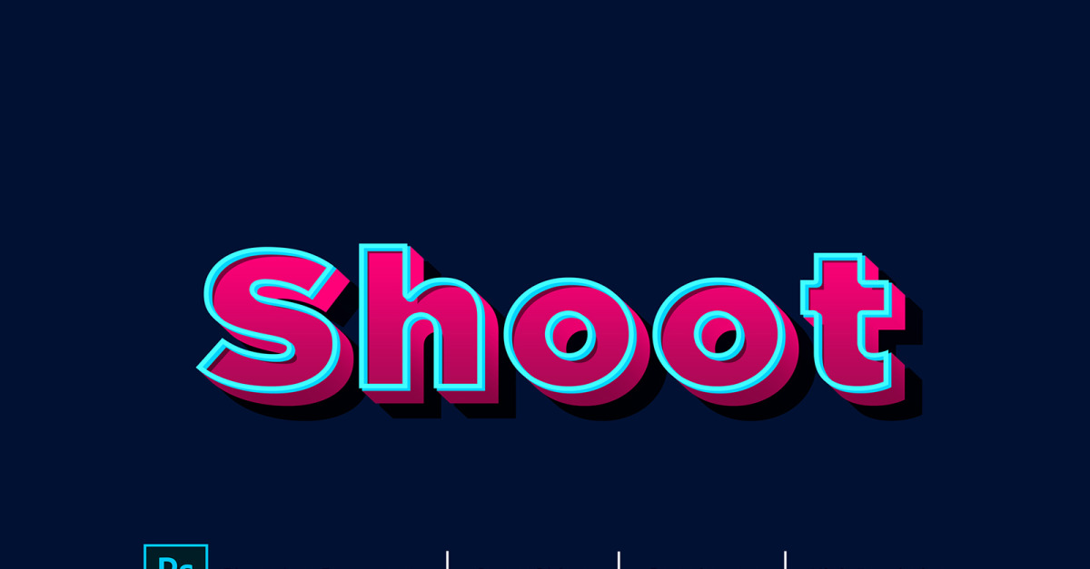 Shoot Text Effect Design Photoshop Layer Style Effect - Illustration