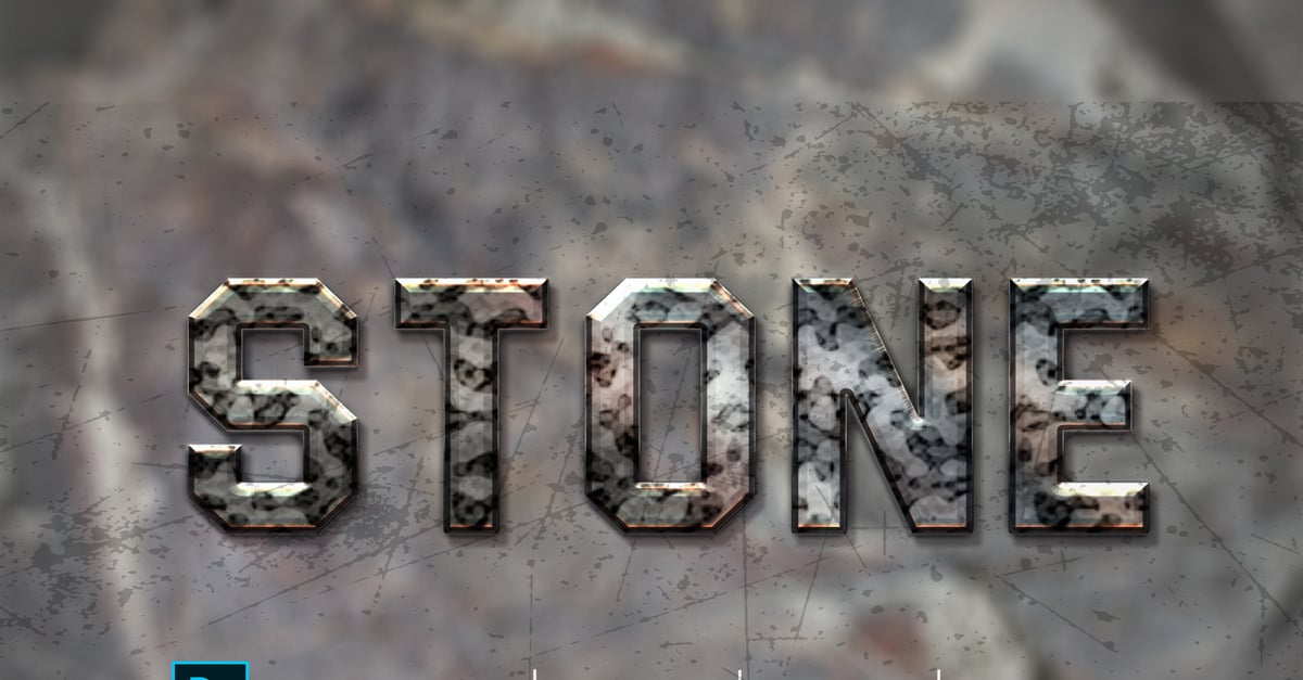 Stone Text Effect Design Photoshop Layer Style Effect - Illustration