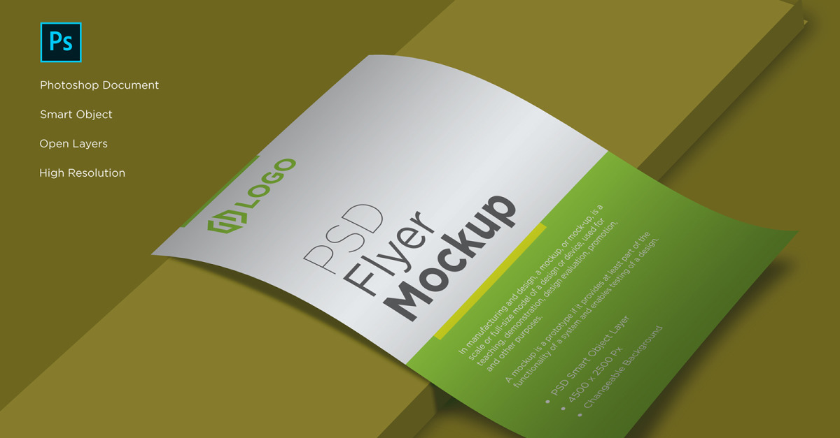 Flyer and poster laying on marble slab mockup design product mockup