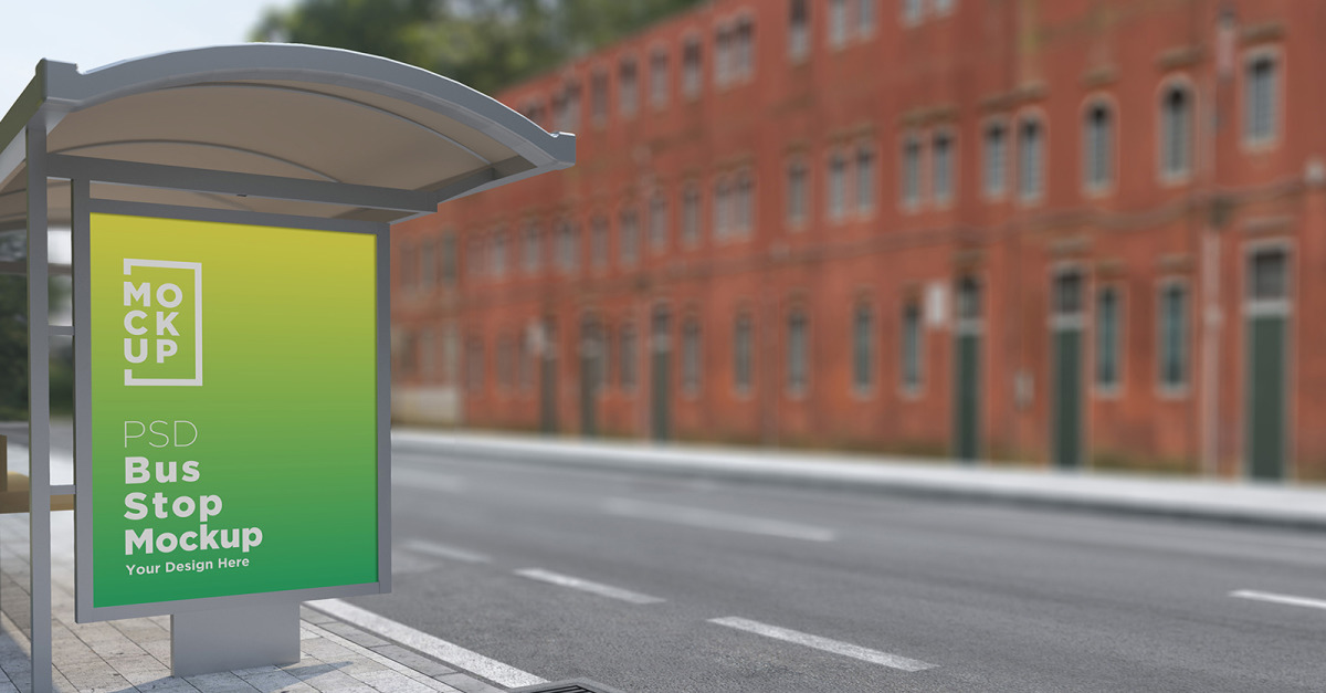 Bus Shelter Advertising Signage product mockup