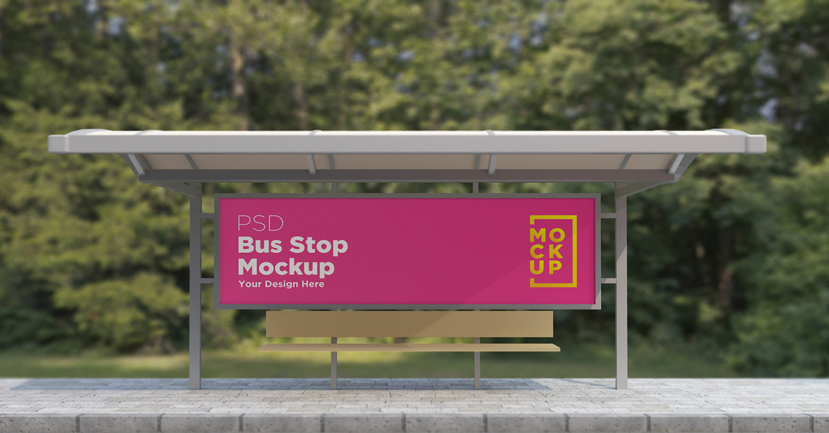 Bus Stop Billboard product mockup #148194 - TemplateMonster