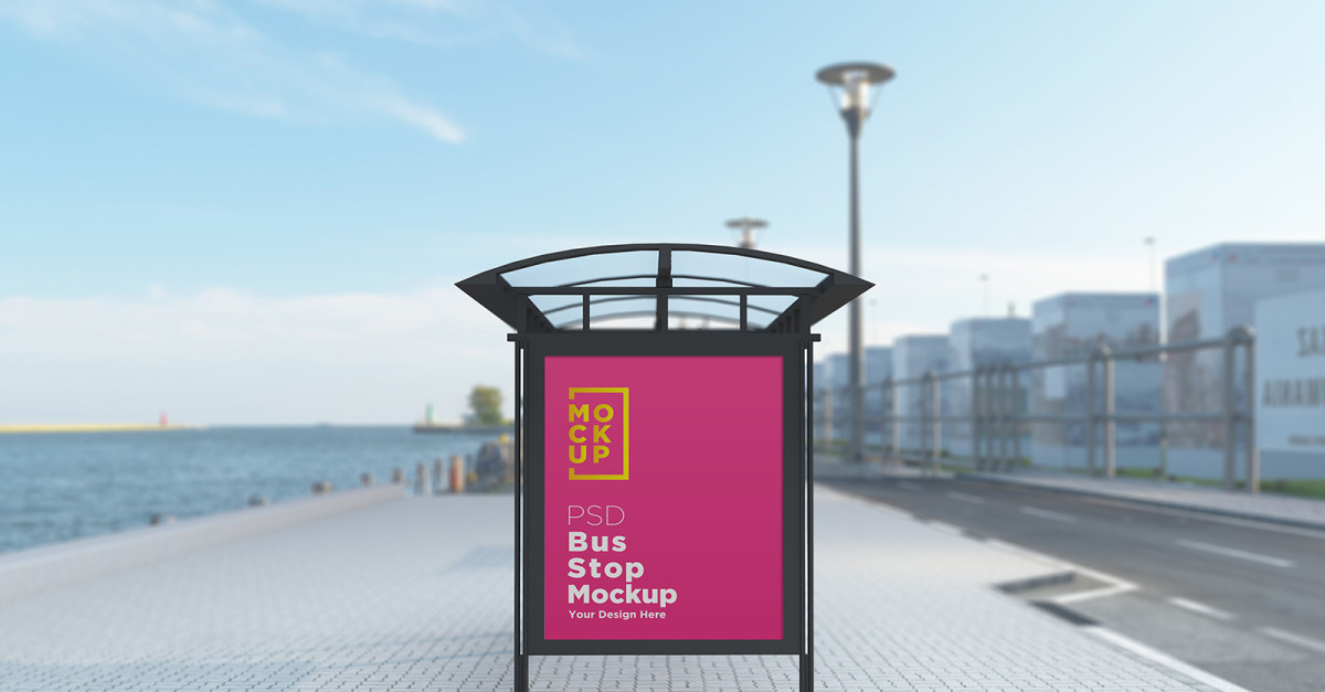 Bus Stop Billboard advertising signage product mockup