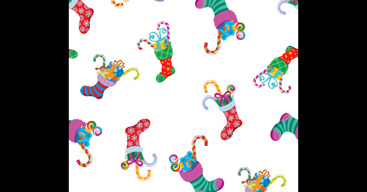 Christmas Socks Pattern - Illustration - TemplateMonster
