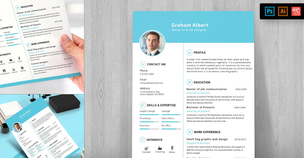 Business CV Resume Template #148707 - TemplateMonster