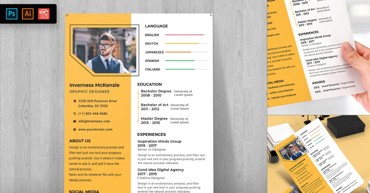Business CV Resume Template #148713 - TemplateMonster