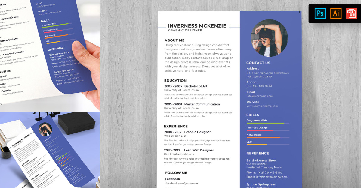 Business CV Resume Template #148735 - TemplateMonster