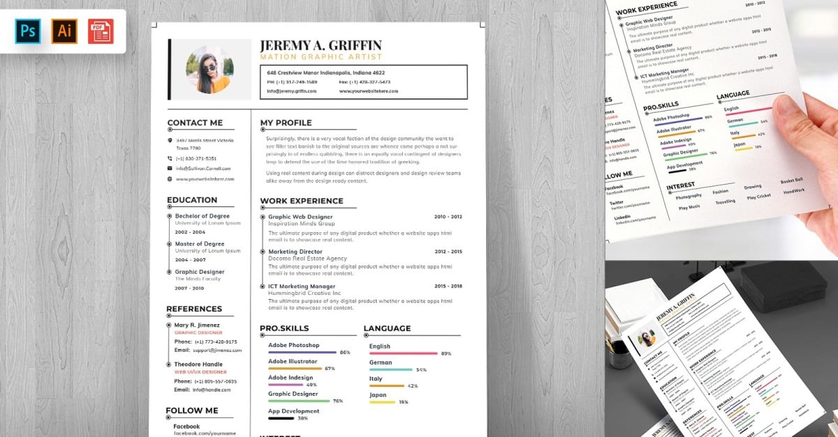 Minimal Resume Template #148774 - TemplateMonster