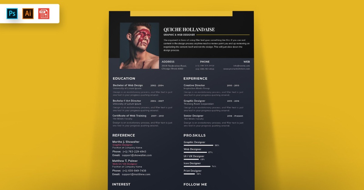 Modern CV Resume Template #148768 - TemplateMonster