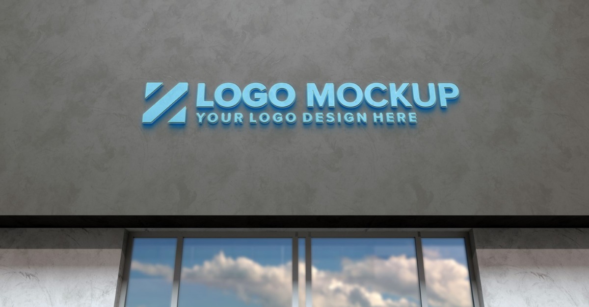 Logo Mockup 3D Sign Store Building product mockup