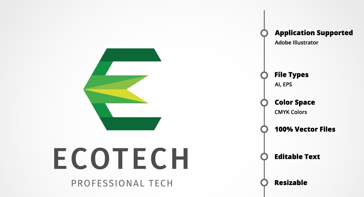 Letter E - Ecotech Logo Template #149658 - TemplateMonster