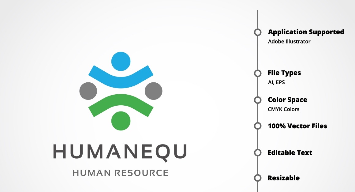 Modèle de logo de ressources humaines - TemplateMonster